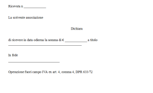 Ricevuta non Fiscale Associazione - Fac Simile Word e PDF e Guida alla ...