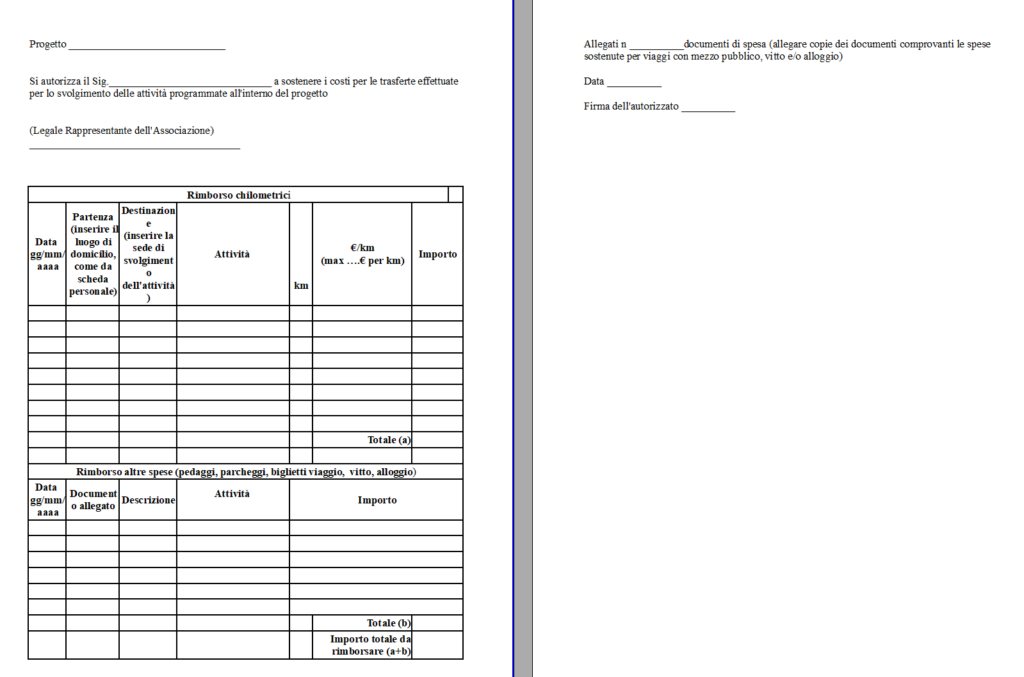 Rimborso Spese Volontari Terzo Settore - Fac Simile Word e PDF e Guida ...