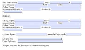 Delega Ritiro Pacco Poste Italiane - Modulo Word e PDF e Guida alla ...