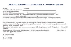 Ricevuta per Deposito Cauzionale - Fac Simile Word e PDF e Guida alla ...
