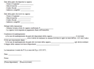 Ricevuta per Caparra Confirmatoria - Modulo Word e PDF e Guida alla ...