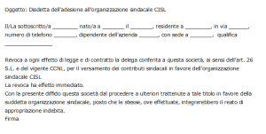Disdetta Tessera Sindacale CISL PDF e Word - Modello e Guida alla ...