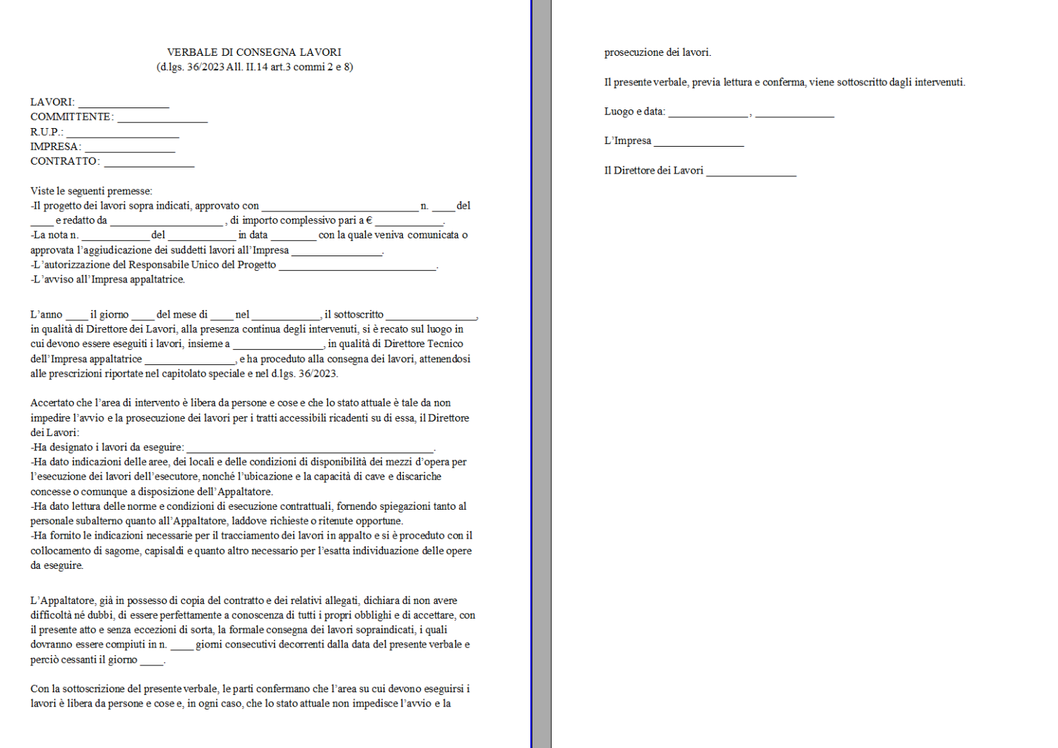 Verbale di Consegna dei Lavori - Fac Simile Word e PDF e Guida alla Compilazione